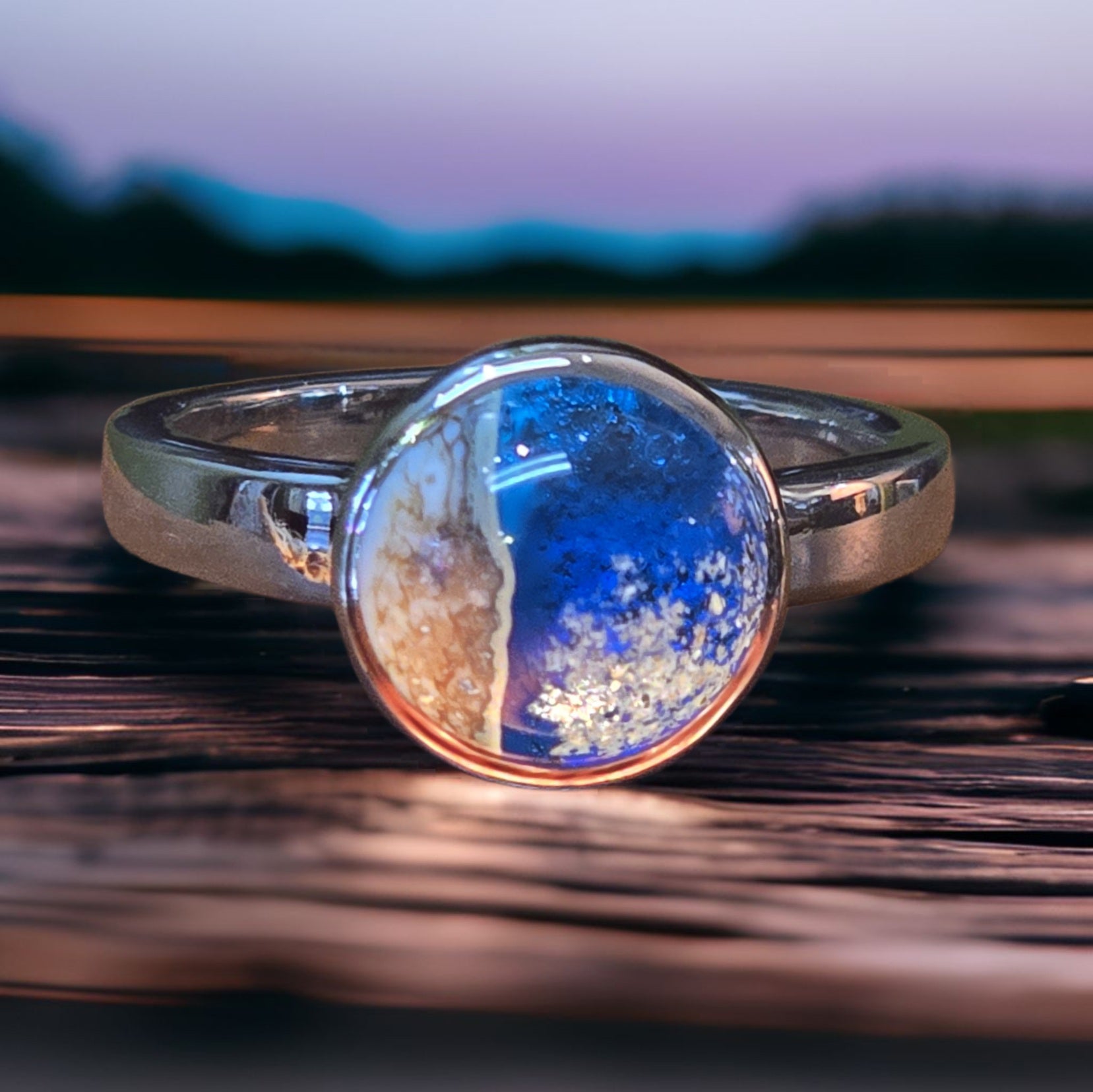 Cremation Ocean Ring | Moss Creek Art LLC